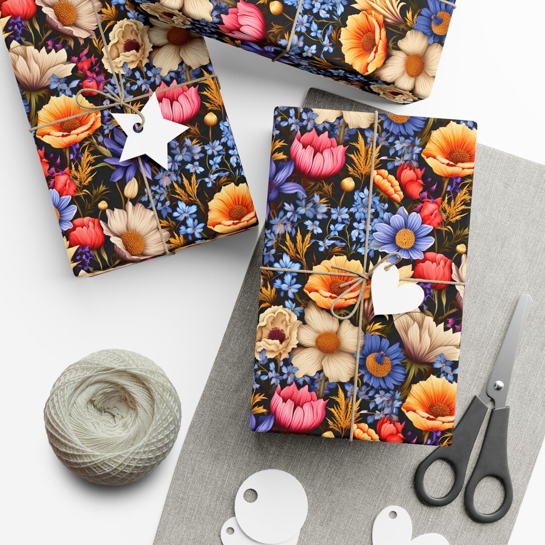 Wildflower Wrapping Paper, Wildflower Gift Wrap, Wildflower Gift ...