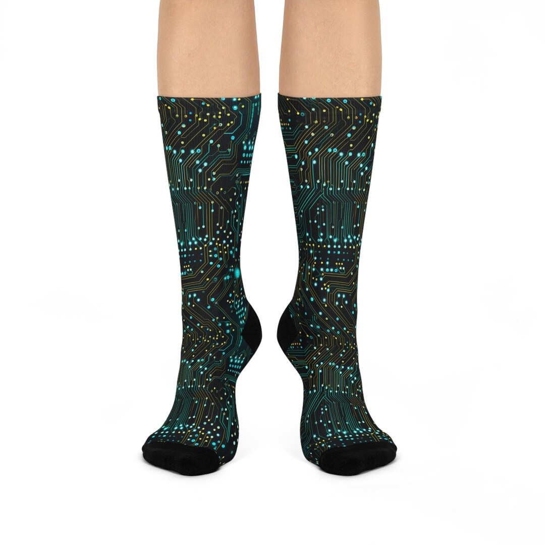 Cyberpunk Socks, Circuit Board Socks, Unique Gift, Socks for Men, Gift ...