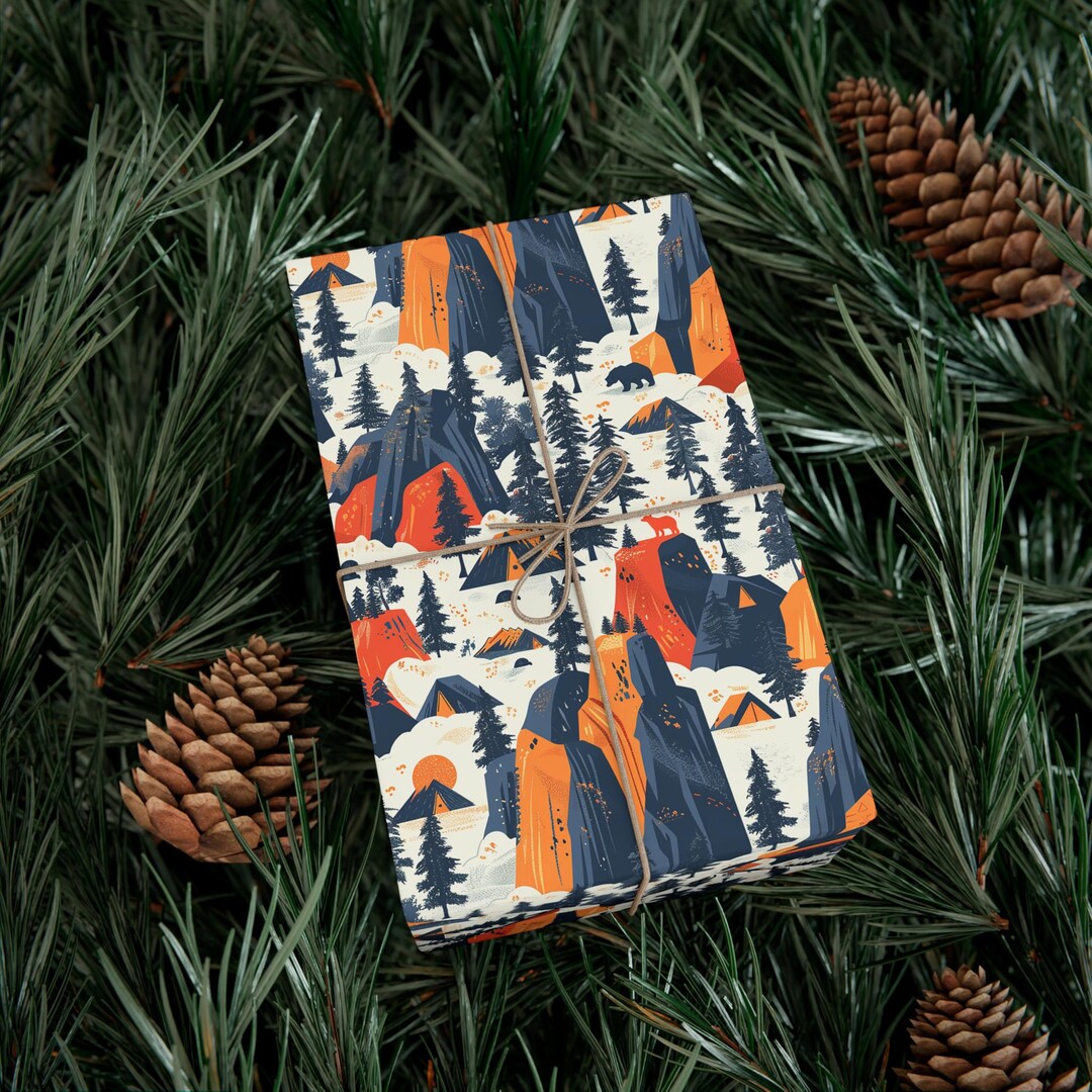 Mountains Wrapping Paper, Mountain Print Gift Wrap - Etsy