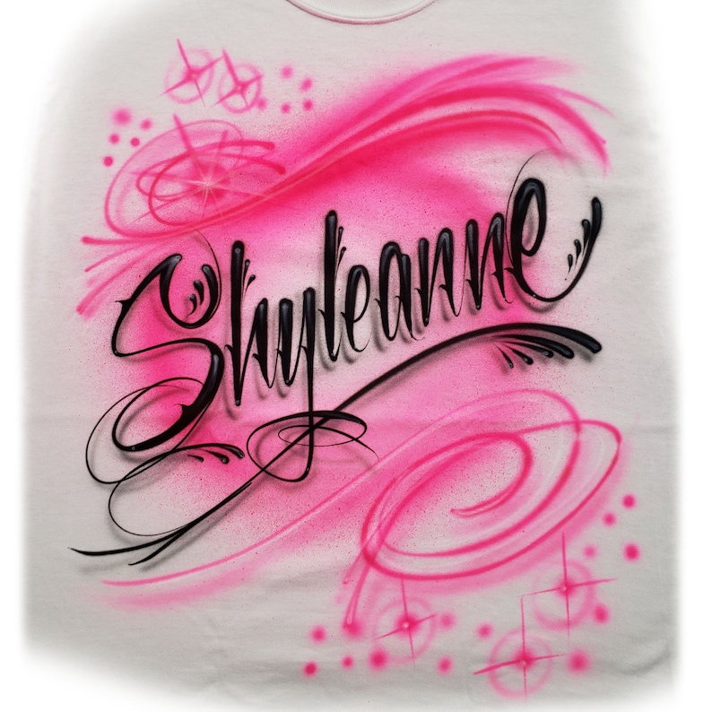 Airbrushed Personalized Shirt With Tattoo Style Lettering Name - Etsy