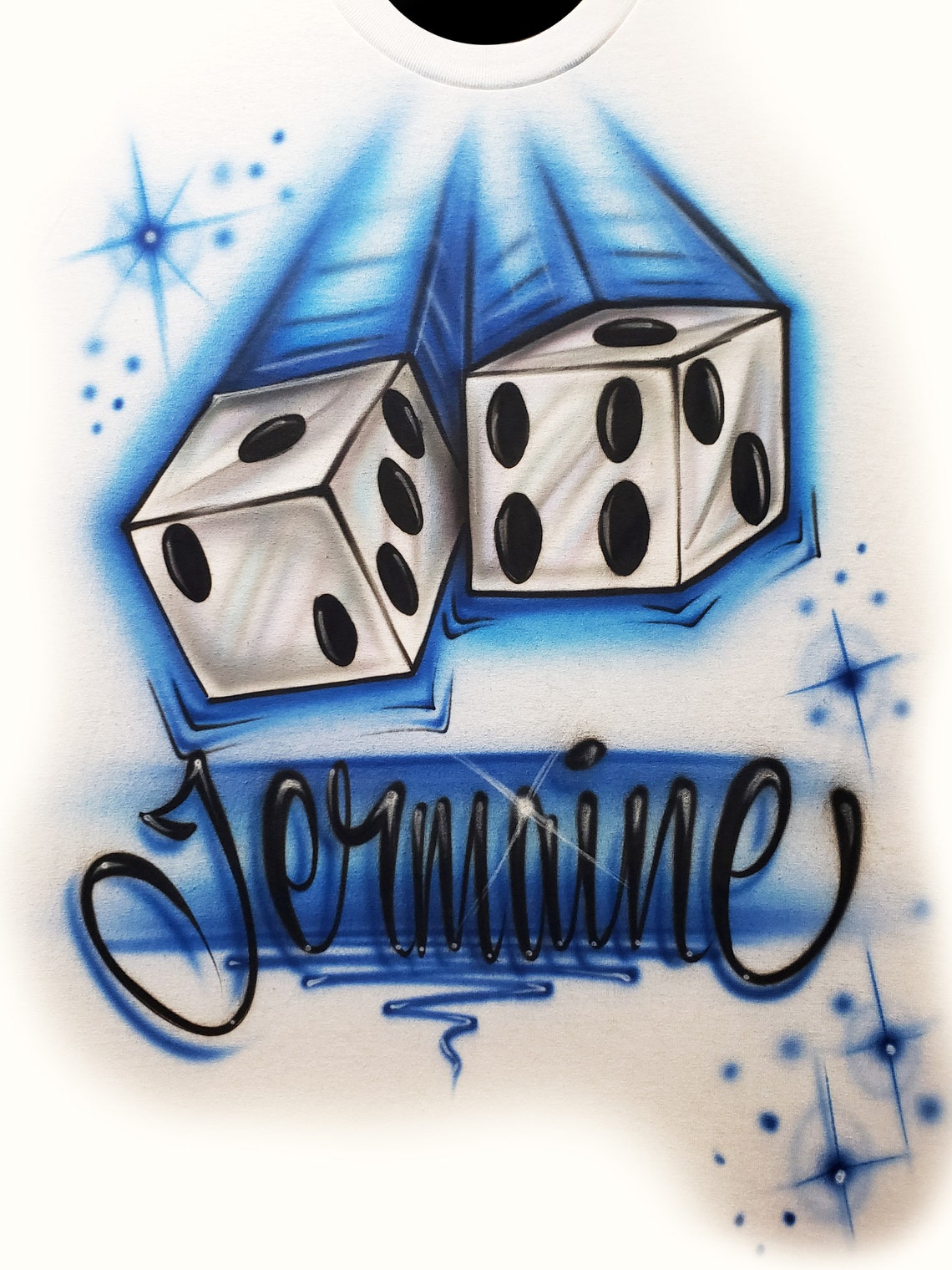 Airbrushed Rolling Dice Design Shirt With Personalized Name of | Etsy