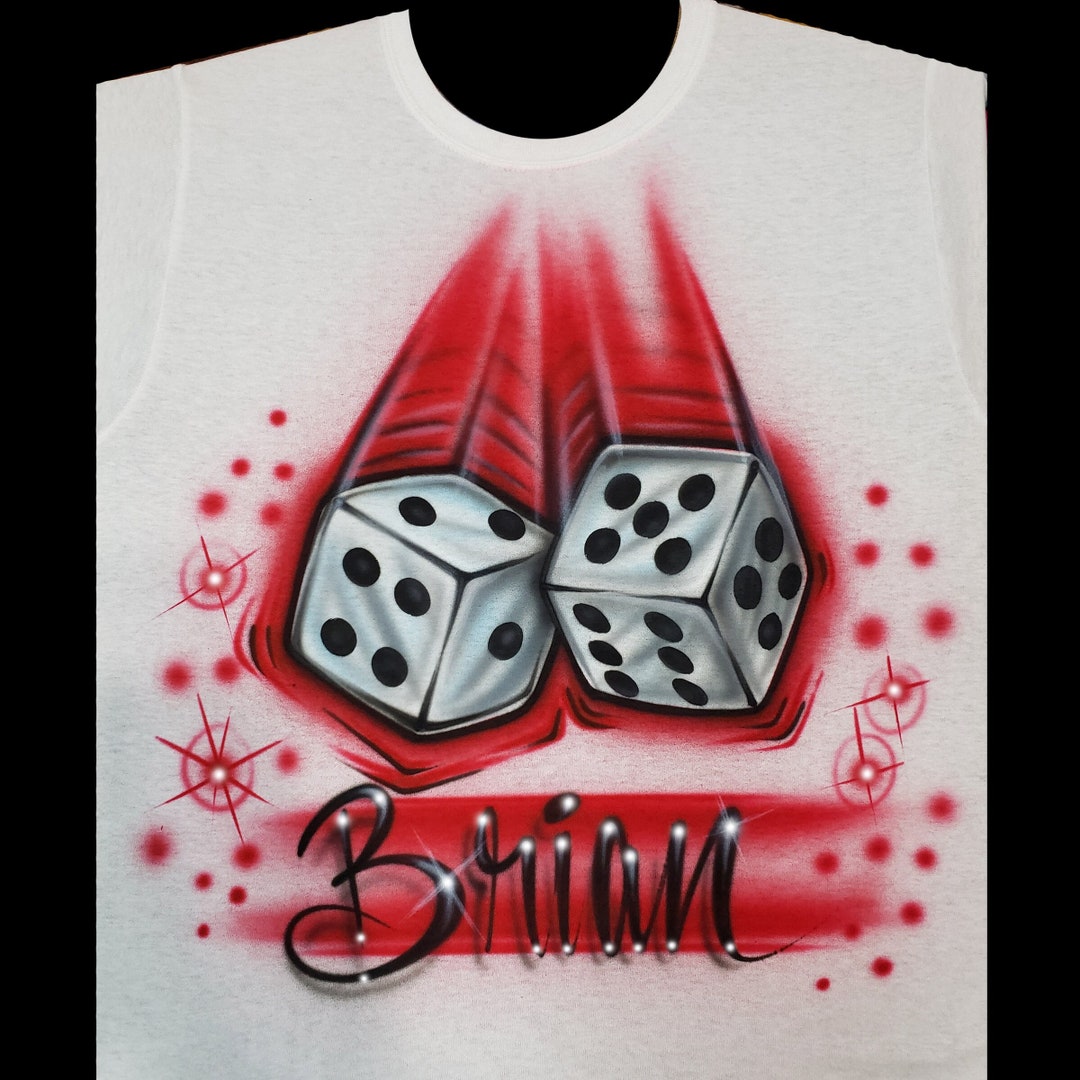 Airbrushed Rolling Dice Design Shirt With Personalized Name of Your ...