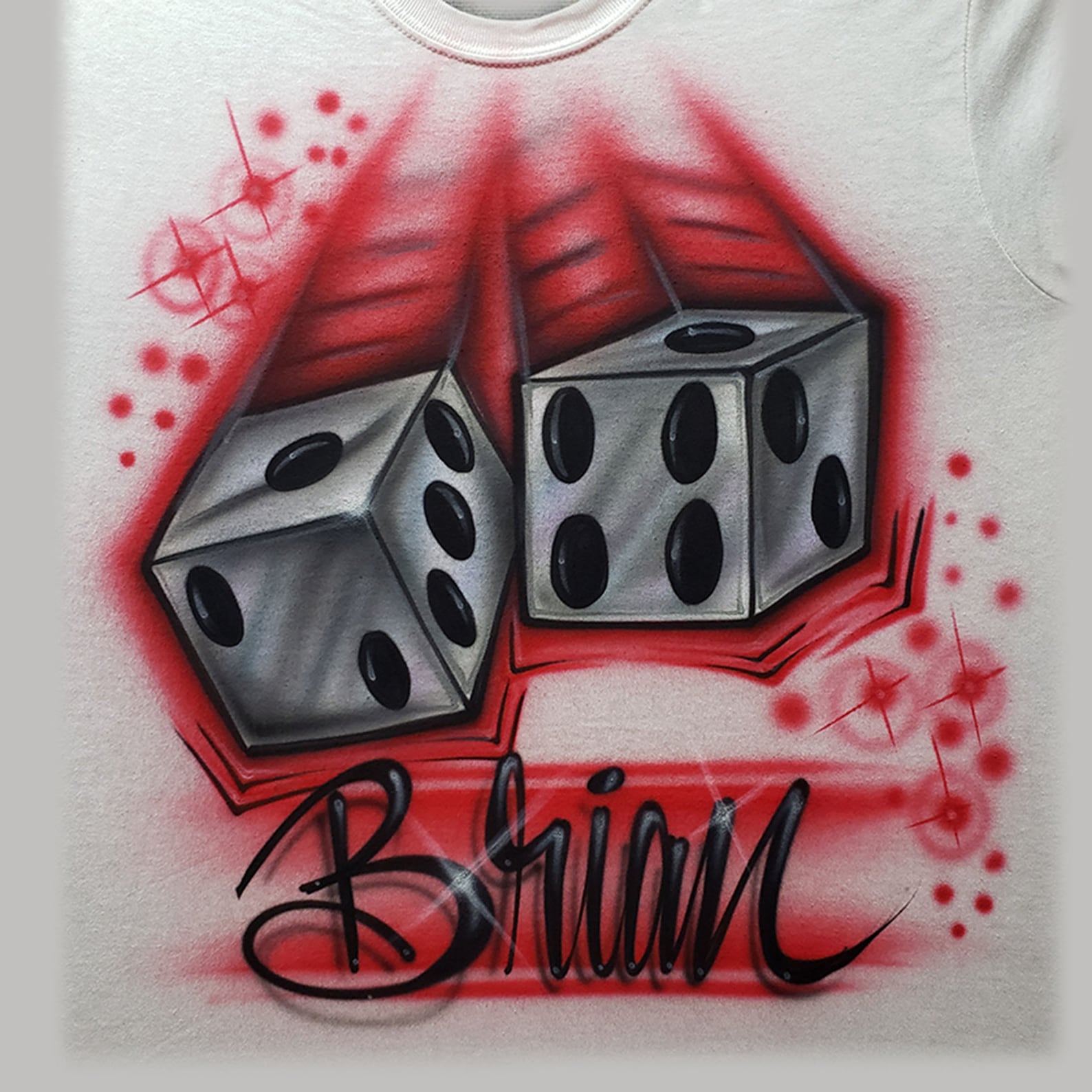 Airbrushed Rolling Dice Design Shirt With Personalized Name of | Etsy