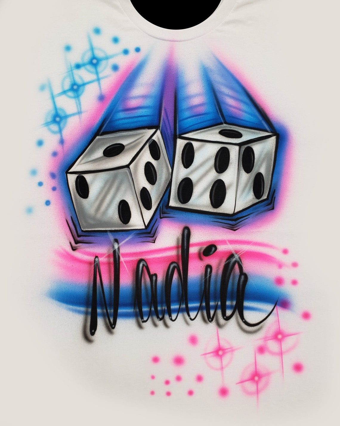 Airbrushed Rolling Dice Design Shirt With Personalized Name of | Etsy