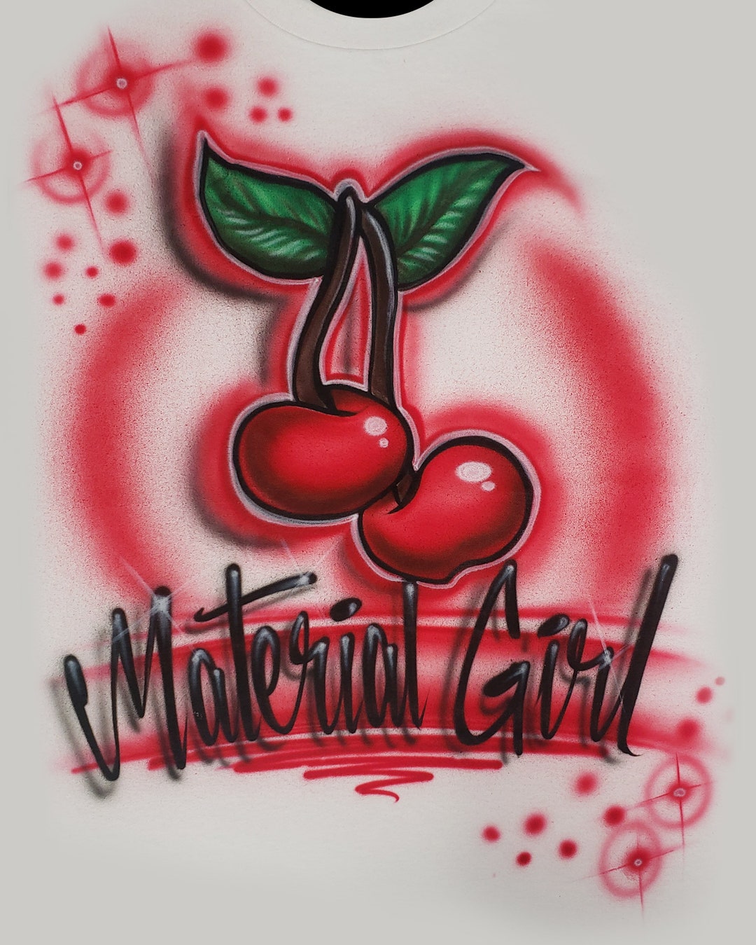 Airbrushed Cherries Design Shirt With Personalized Name of - Etsy