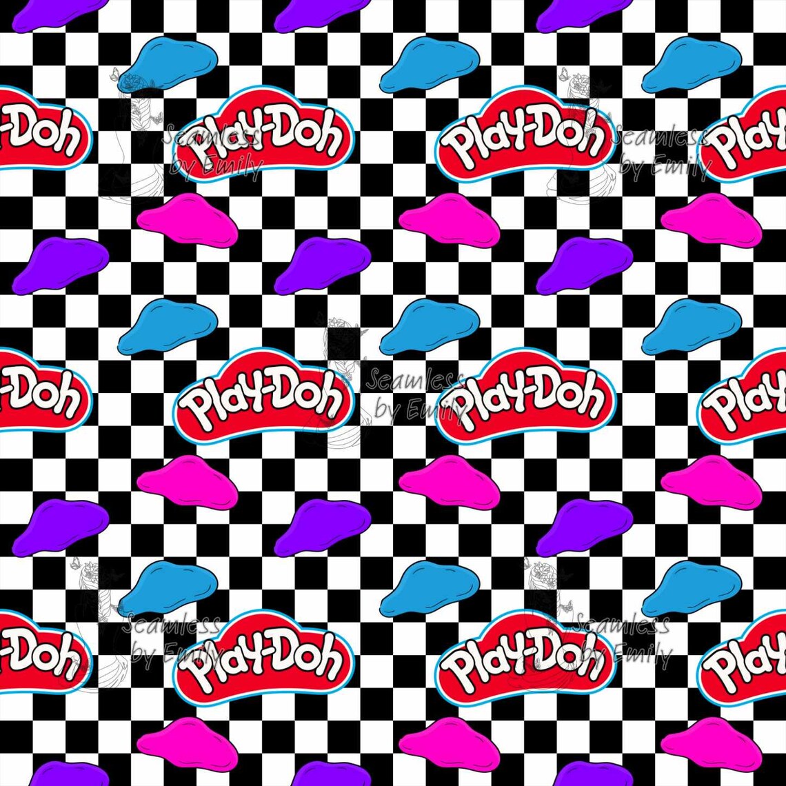 Play-doh Girl Checkers Seamless File - Etsy