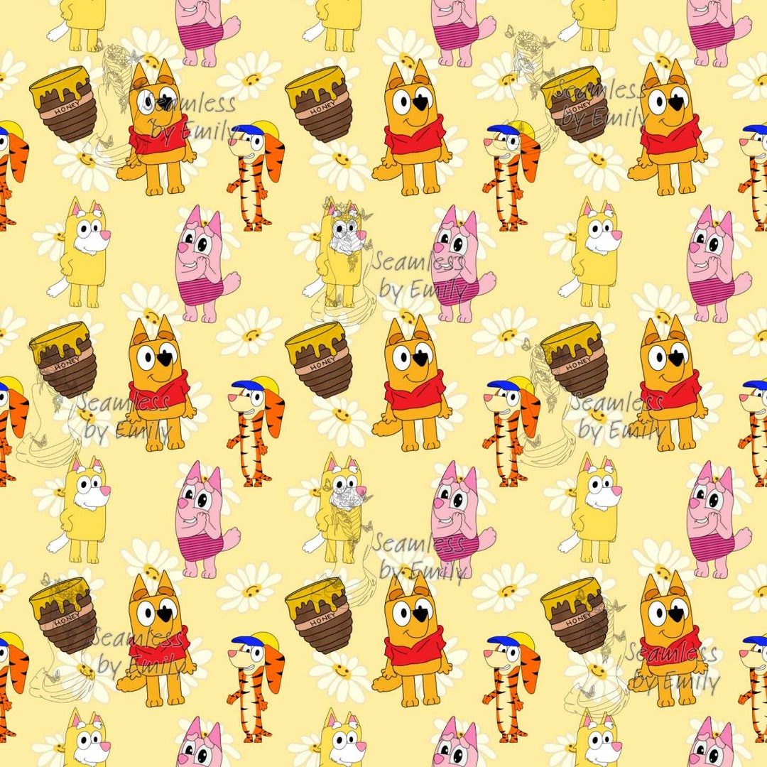Bluey Winnie the Pooh Seamless File - Etsy