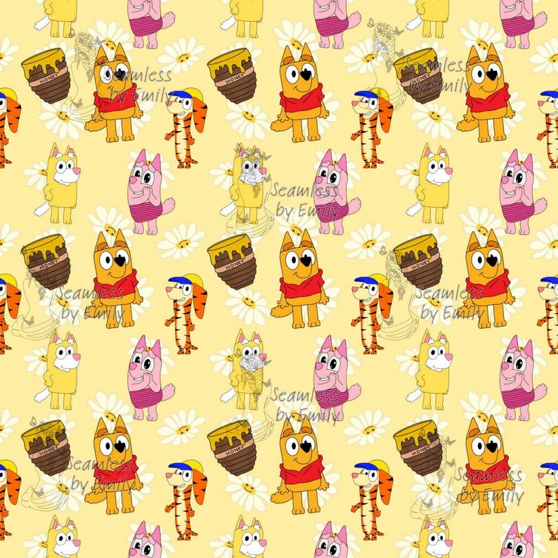 Bluey Winnie the Pooh Seamless File - Etsy
