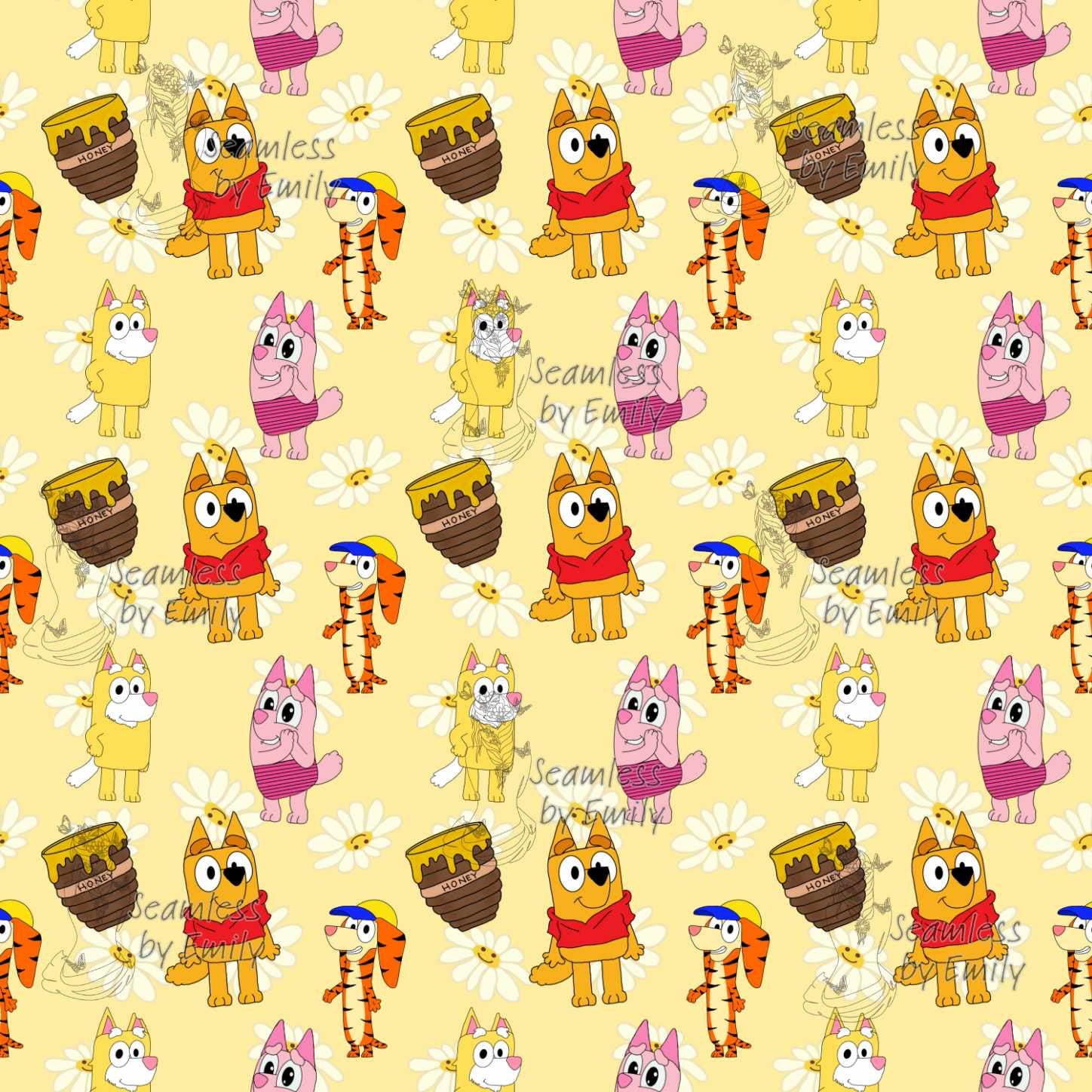 Bluey Winnie the Pooh Seamless File - Etsy