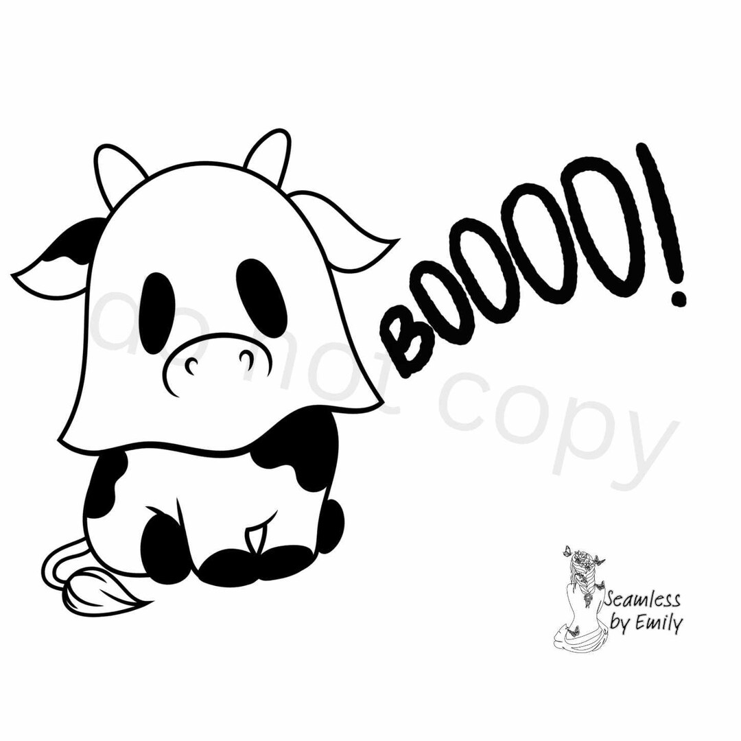 Cow Boo Halloween PNG - Etsy