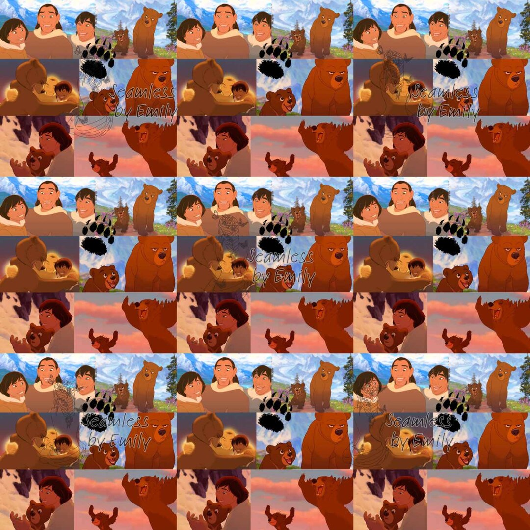 Brother Bear Collage Seamless File - Etsy