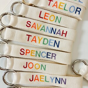 Personalized Name Tag, Bag Tag, Key Chain, Rainbow Embroidery, Gift ...