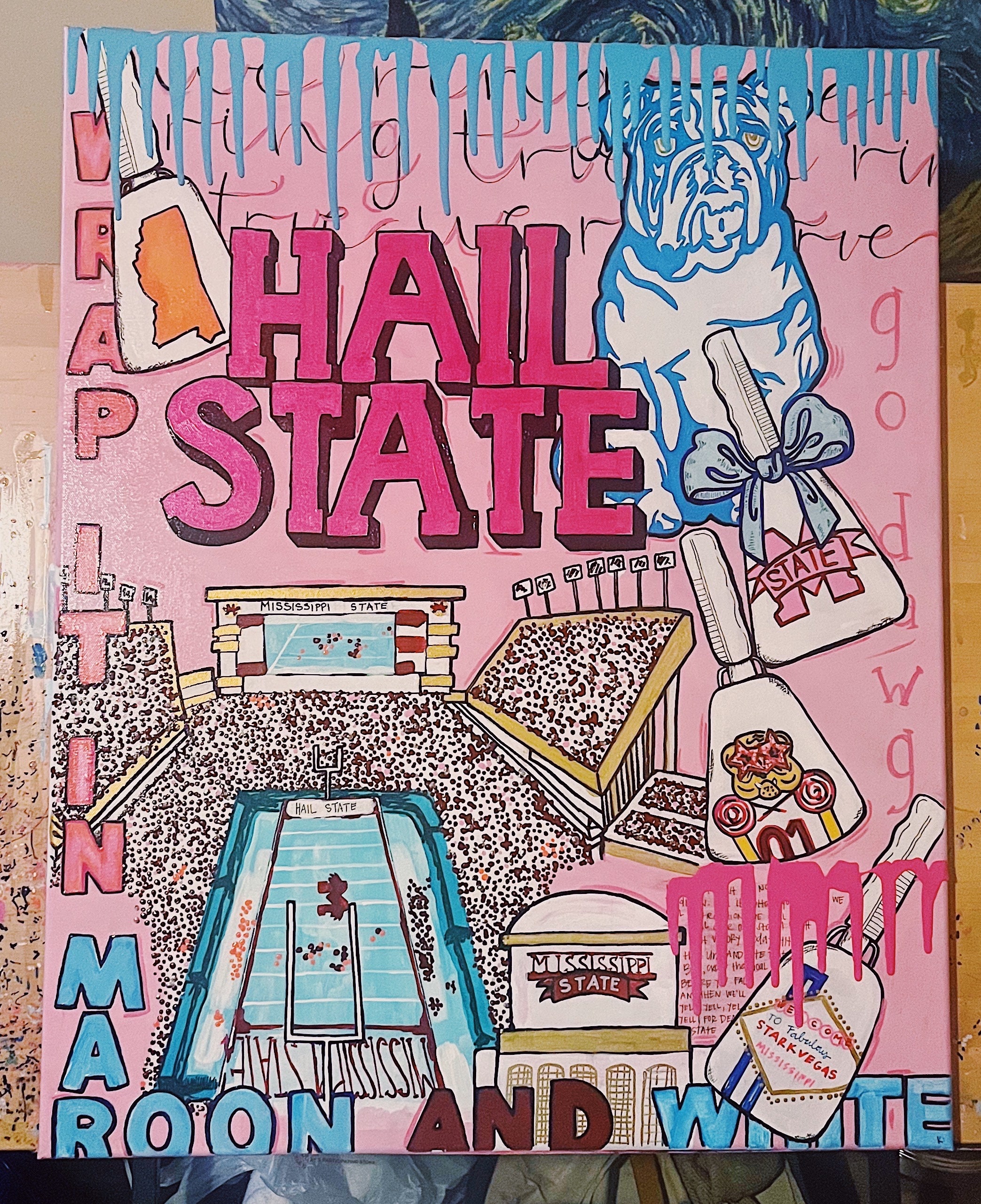 Custom College Town Collage | Acrylic Preppy Dorm Canvas - Etsy