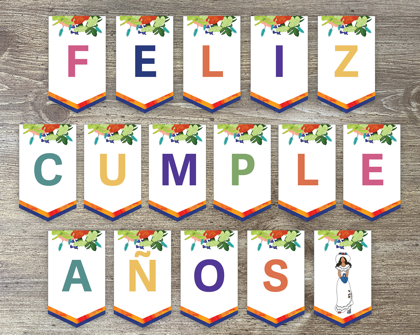 Happy Birthday Banner, Printable English-spanish Birthday Banner ...
