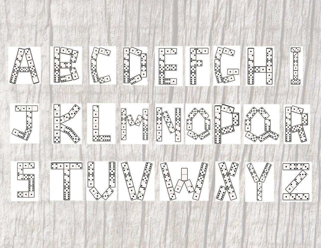 Dominoes Printable Alphabet With Accents, Alphabet Letters Digital ...