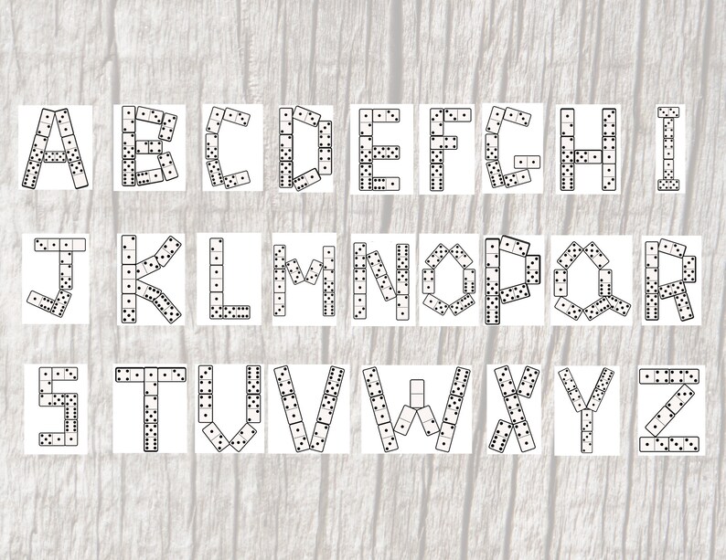 Alfabeto imprimible de dominó con acentos, Letras del alfabeto Descarga ...
