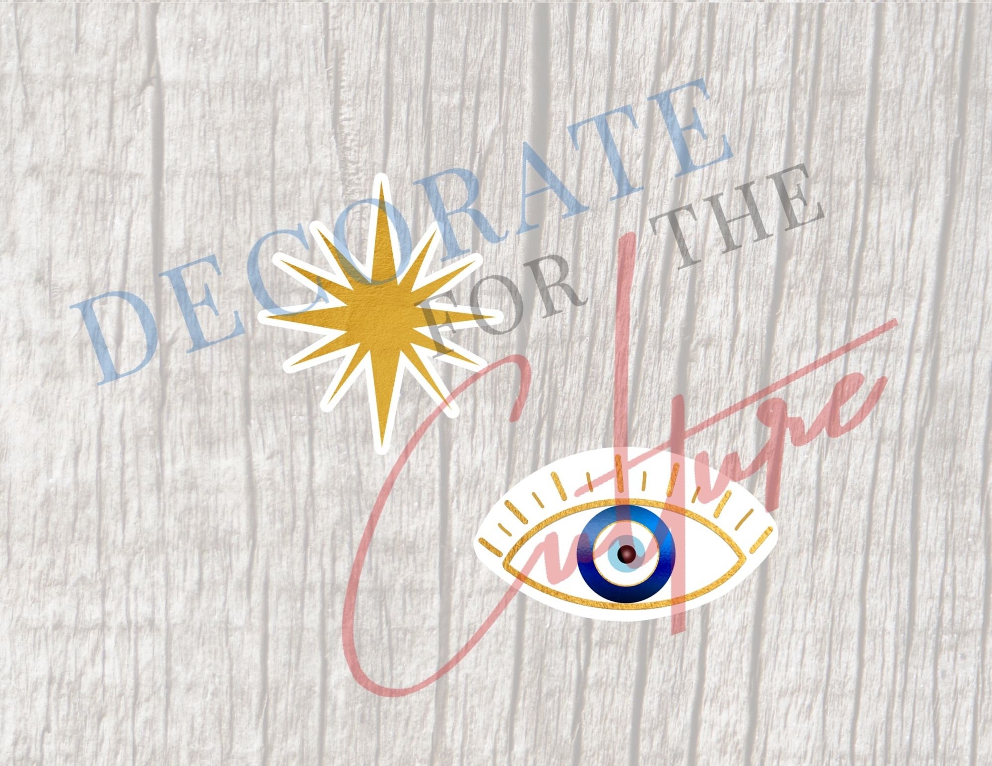 Evil Eye Sticker, DIGITAL Download, House Protection Party Decor, Evil ...