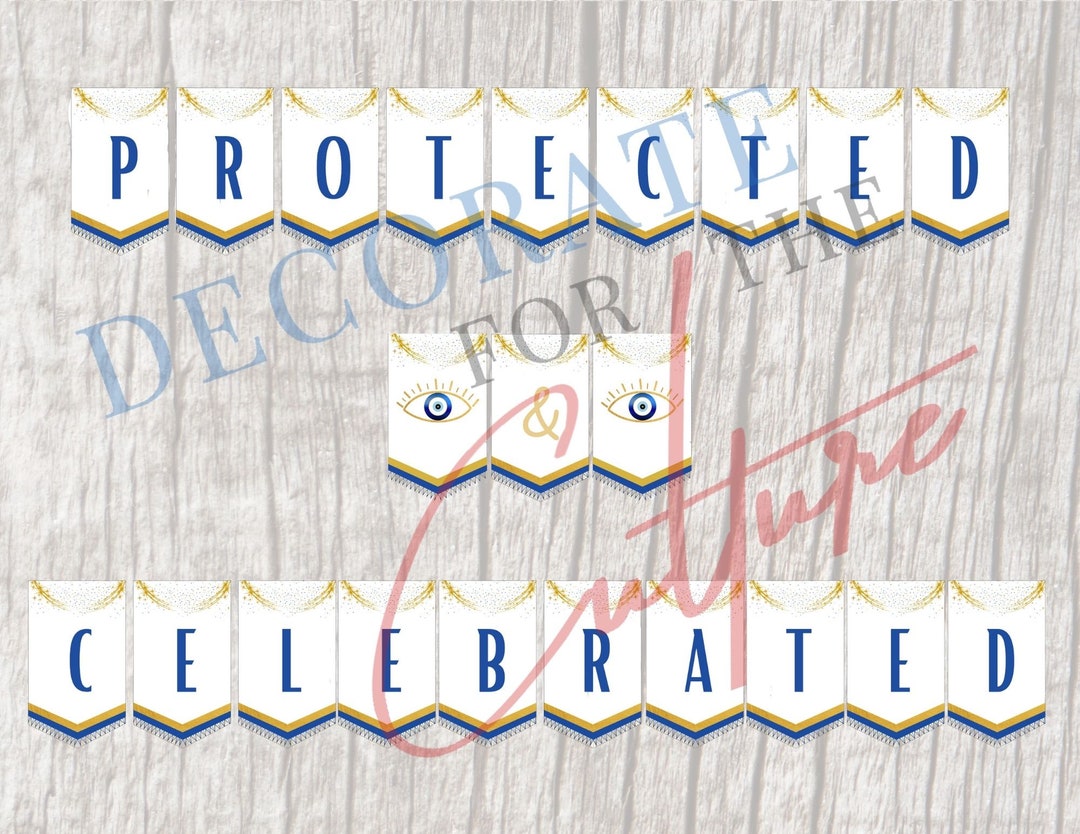 Evil Eye Party Banner, Evil Eye Banner Digital Download, English ...