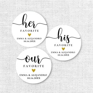 Personalized His Her Our Favorite Stickers, Wedding Favor Stickers - Etsy