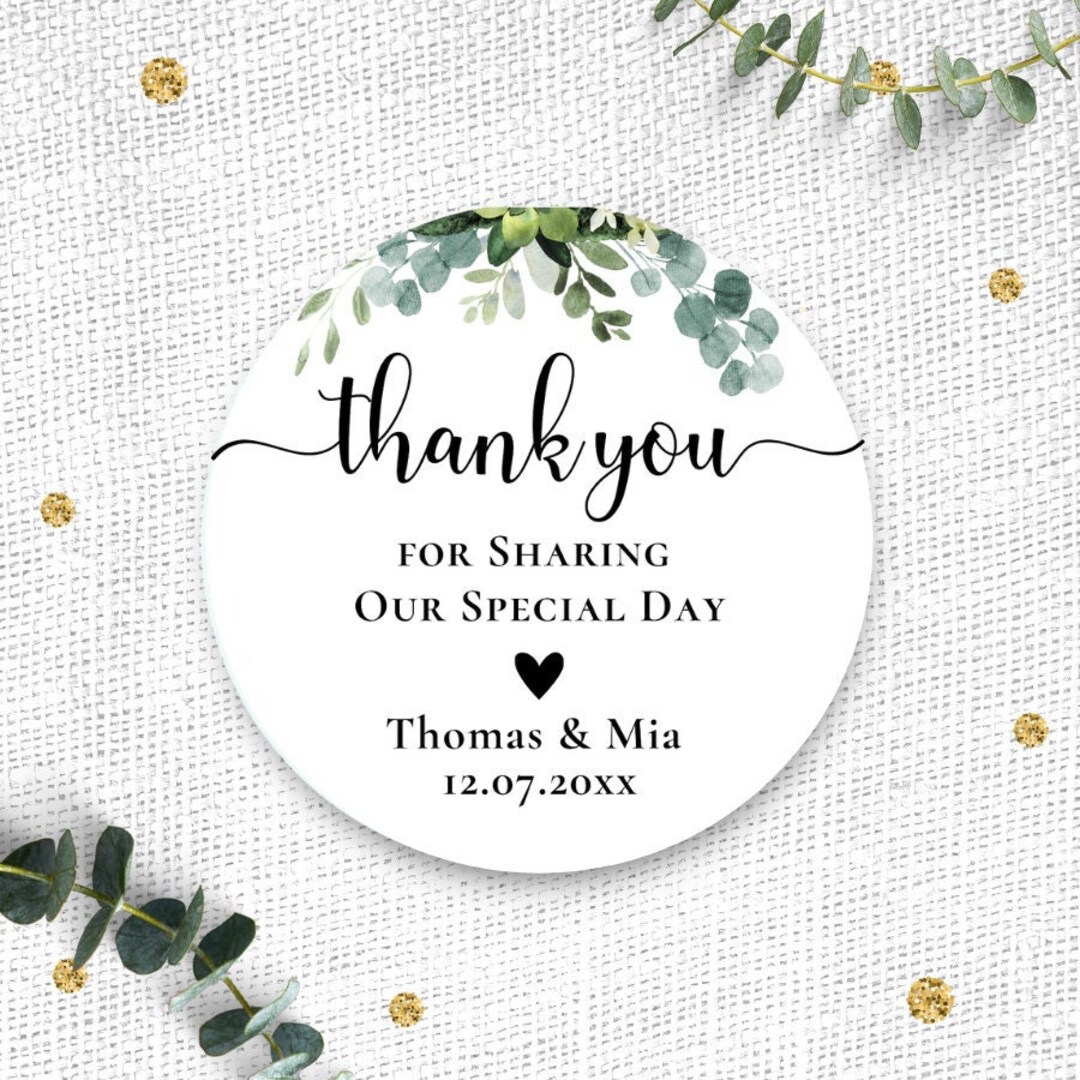 Wedding Sticker, Thank You Wedding Sticker, Thank You for Celebrating ...