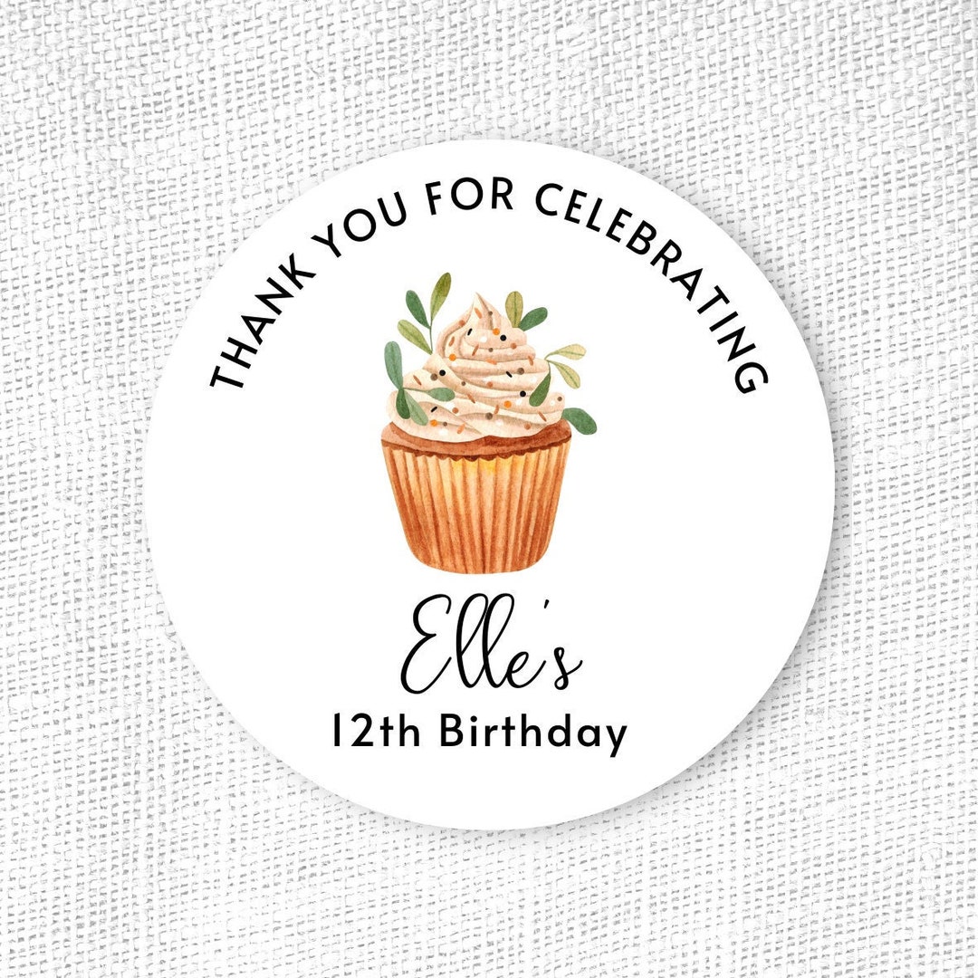 Birthday Sticker, Happy Birthday Sticker, Birthday Favor, Celebration ...