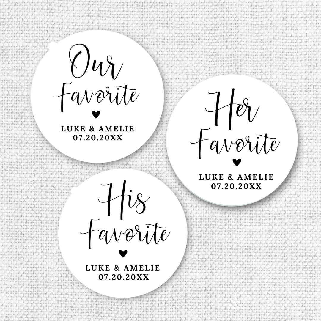 Wedding Sticker His Favorite Sticker Her Favorite Sticker - Etsy