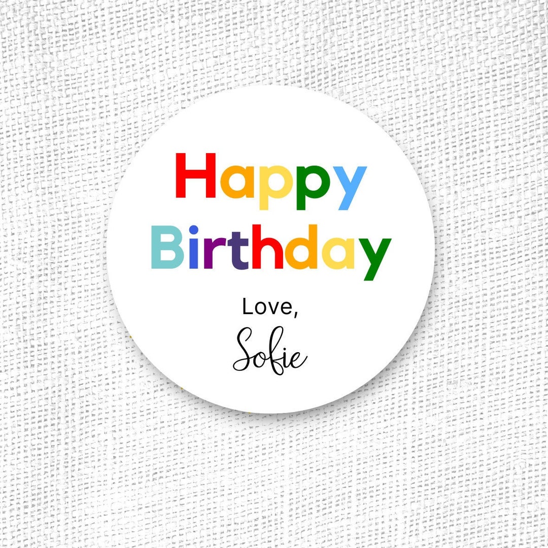 Birthday Sticker, Happy Birthday Sticker, Birthday Favor, Celebration ...