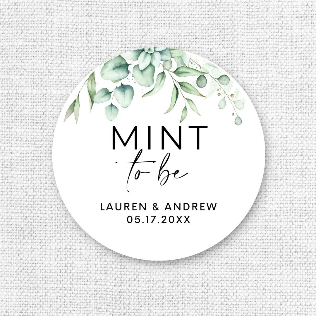 Mint to Be, Mint to Be Sticker, Wedding Sticker, Personalized Wedding ...
