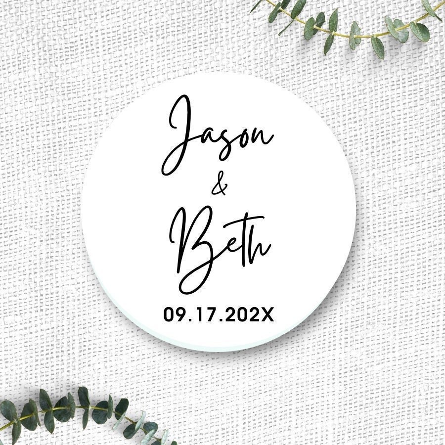 Wedding Sticker Personalized Wedding Sticker Minimalistic - Etsy