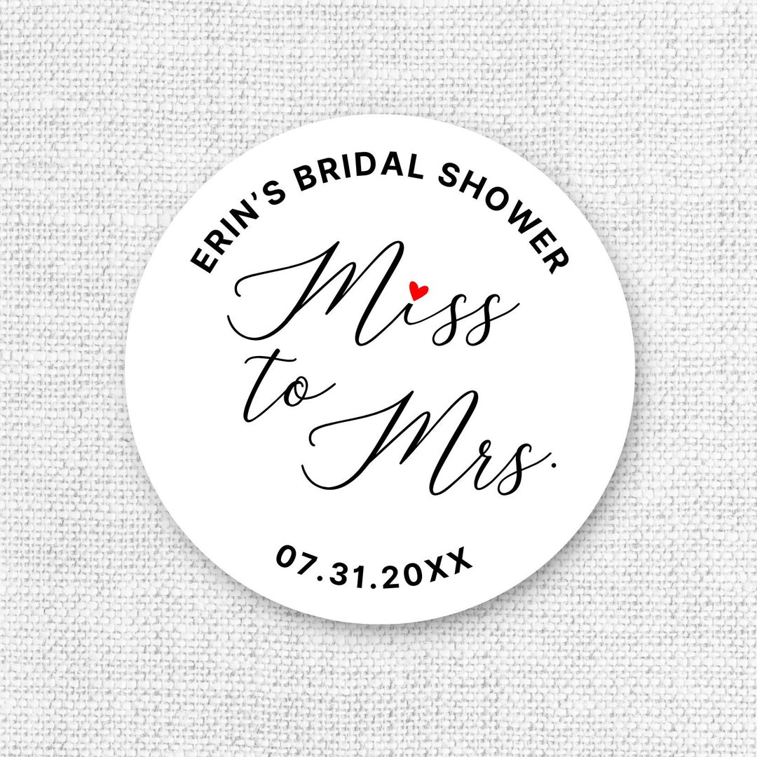 Miss to Mrs, Wedding Sticker, Bridal Shower Sticker, Bridal Shower ...