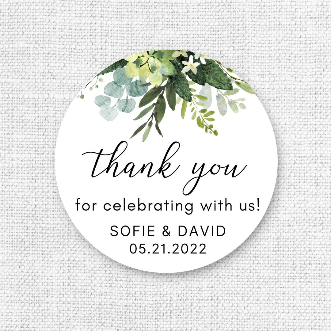 Wedding Sticker, Thank You Wedding Sticker, Thank You for Celebrating ...