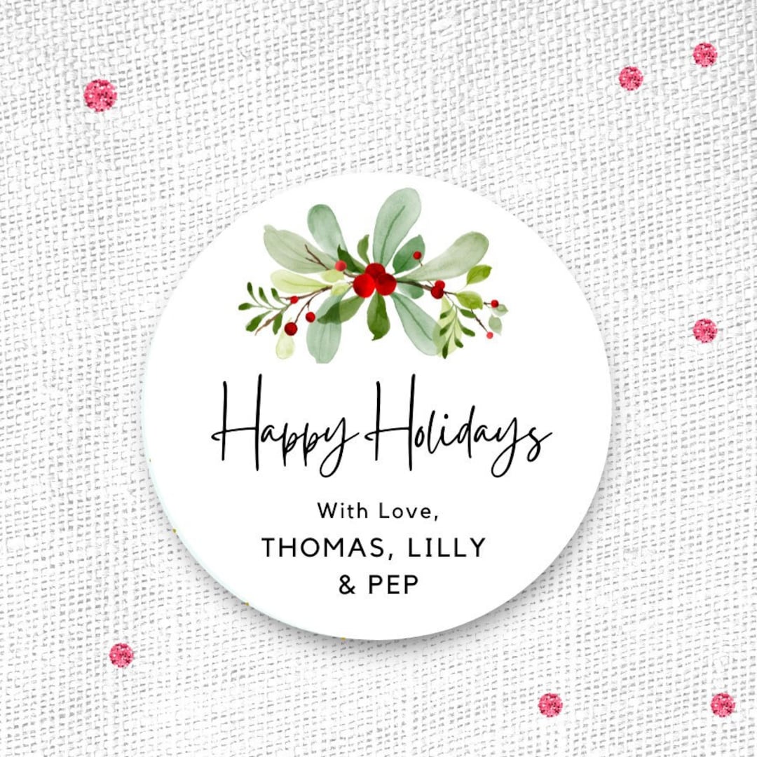 Christmas Sticker, Happy Holidays Sticker, Holiday Sticker, Cookie ...