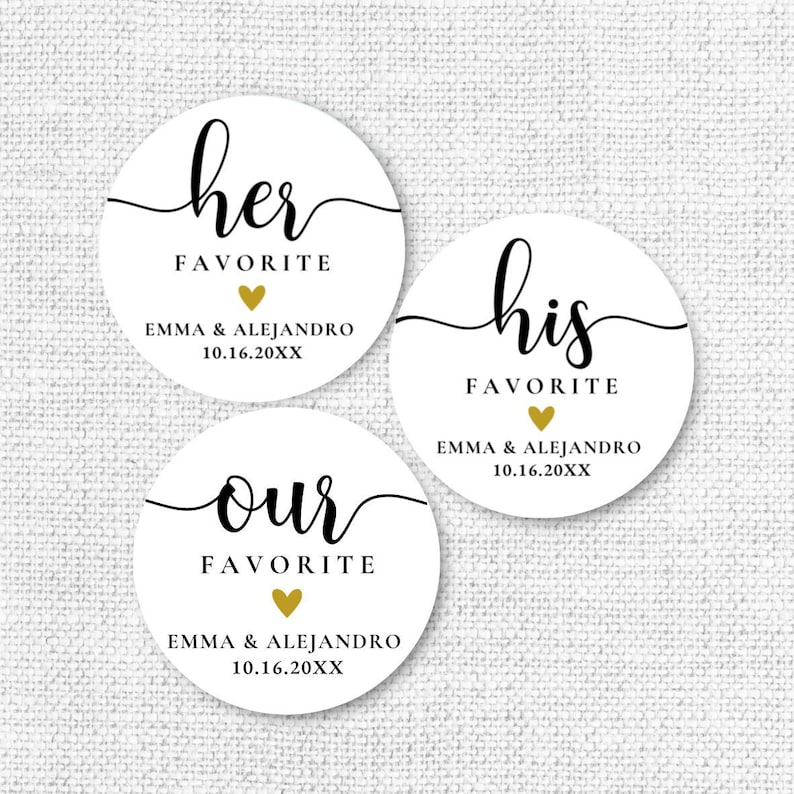 Personalized His Her Our Favorite Stickers, Wedding Favor Stickers - Etsy