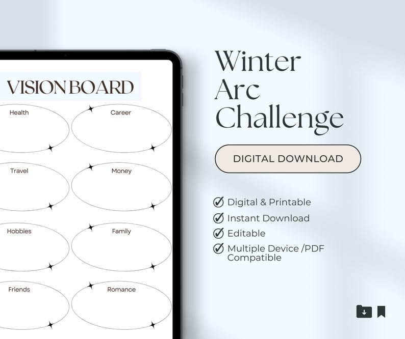 Winter Arc Challenge - Weekly/monthly - Blue Aesthetic Habit Tracker ...