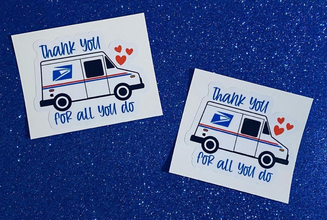 USPS Thank You Mailbox Sticker | Thank You Sticker | Mail Man | Mail ...