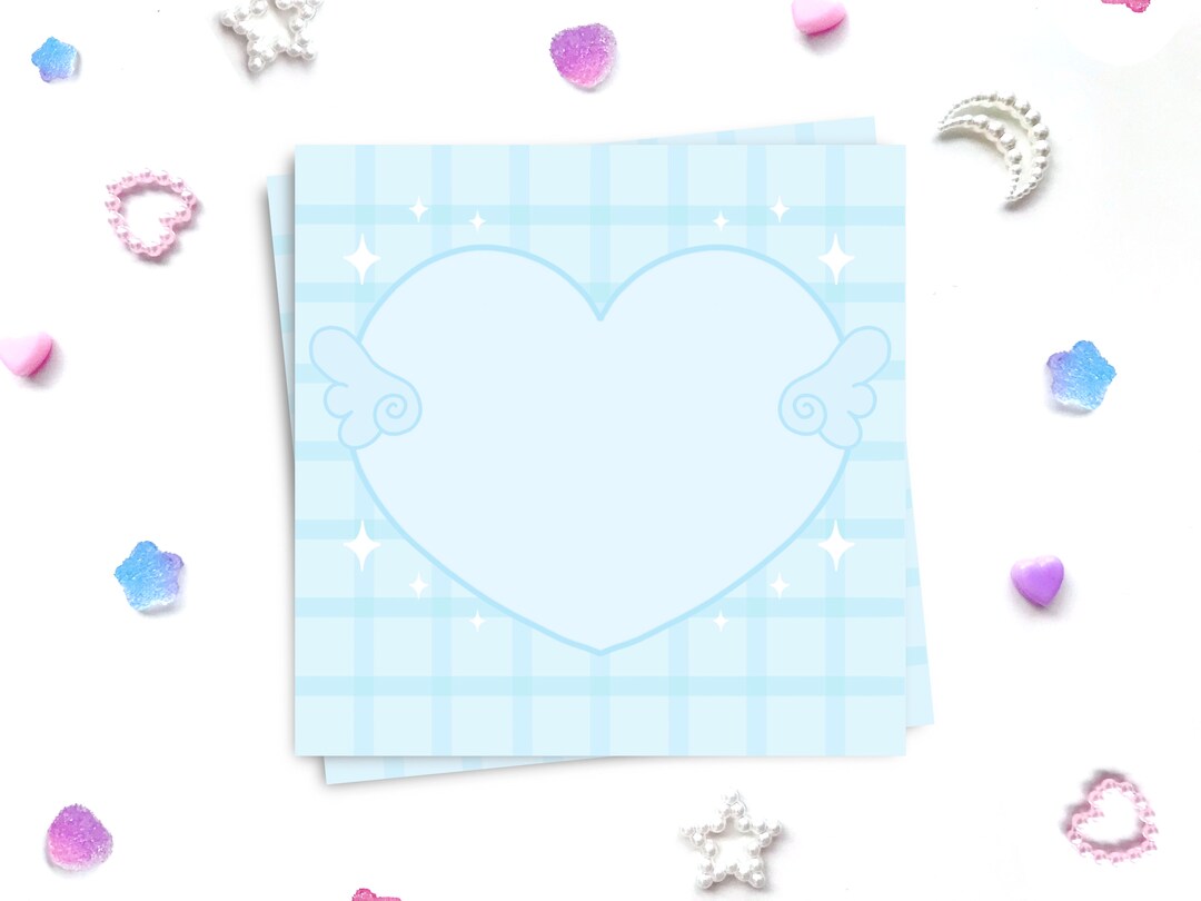 Blue Angel Heart Love Angel Wings Memo Pad - Etsy