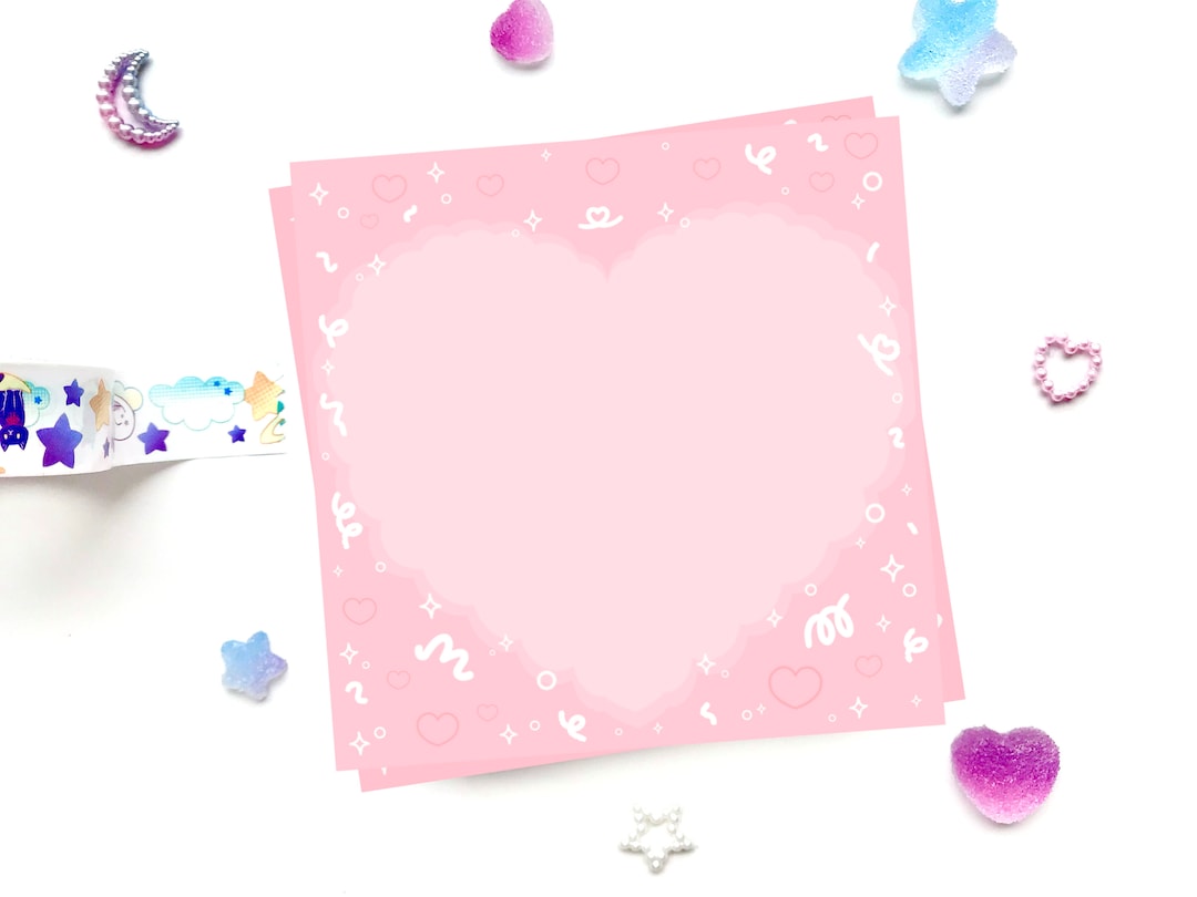 Love Notes Pink Heart Confetti Memo Pad - Etsy