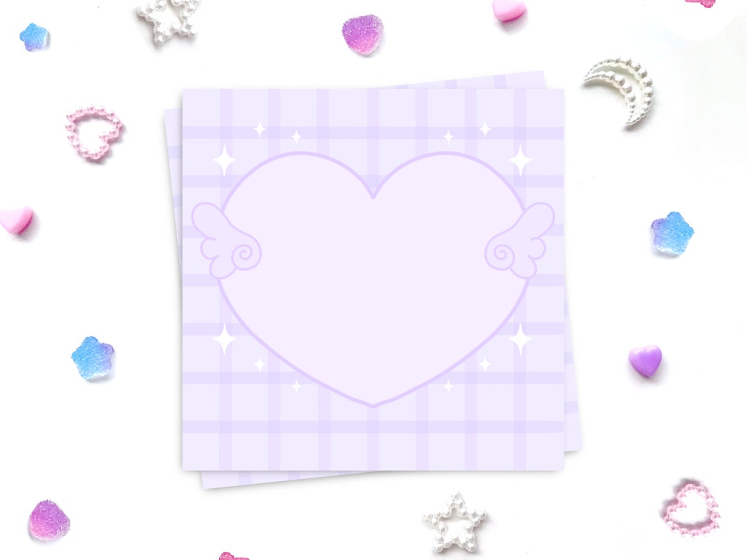Purple Angel Heart Love Angel Wings Memo Pad - Etsy