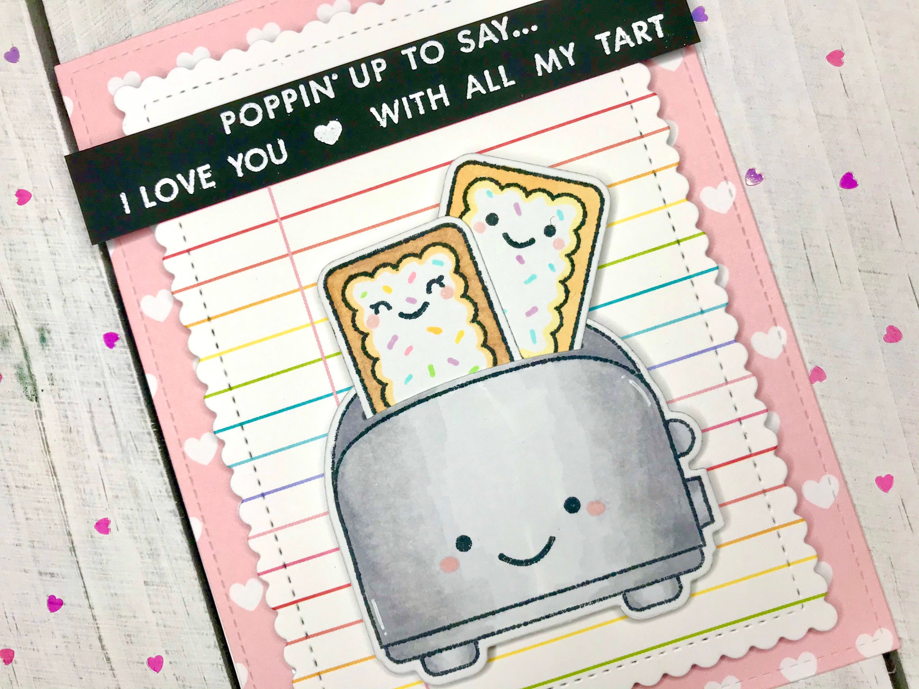 Love Day Pop Tart Toast Valentines Day Greeting Cards | Etsy