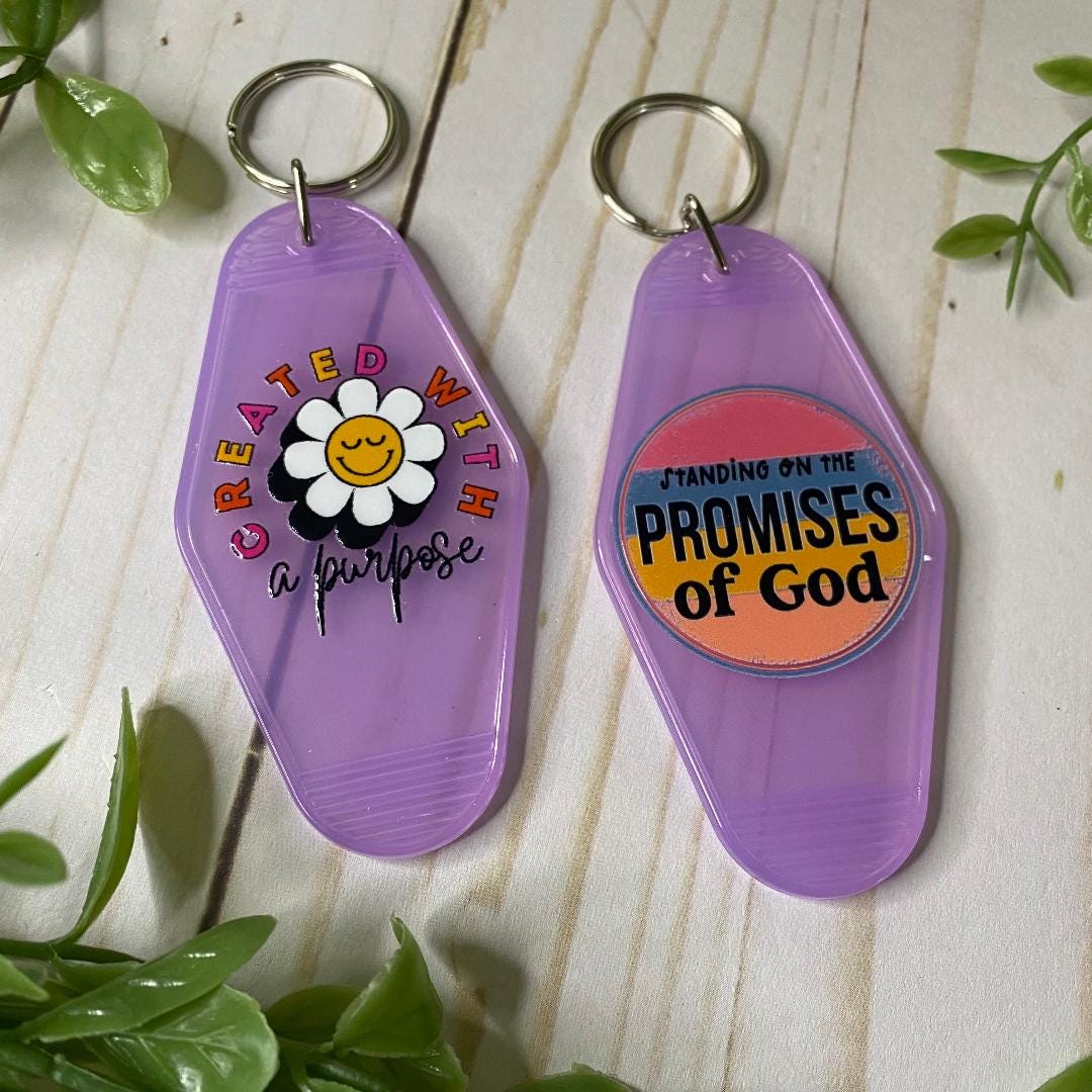 Bible Verse Motel Keychain, Christian Gift, Promises of God Keychain - Etsy