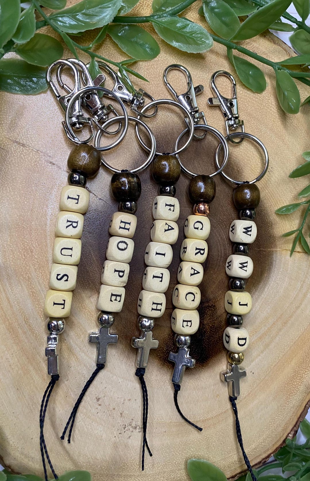 Christian Wooden Keychain, Cross Keychain, Christian Gift - Etsy