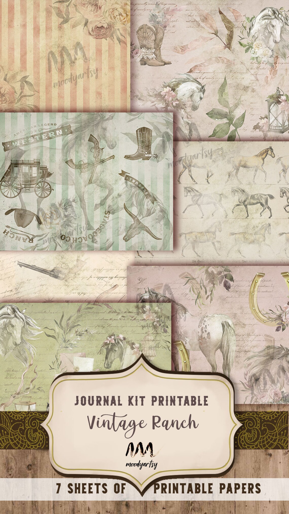 Ranch Printable Junk Journal Kit American Wild West Journal - Etsy