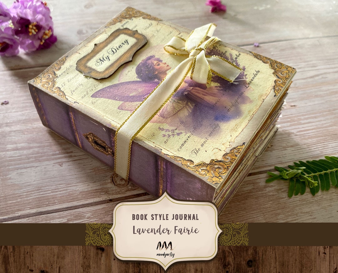 Lavender Fairy Book Style Kit, Purple Fairytale Junk Journal Printable ...