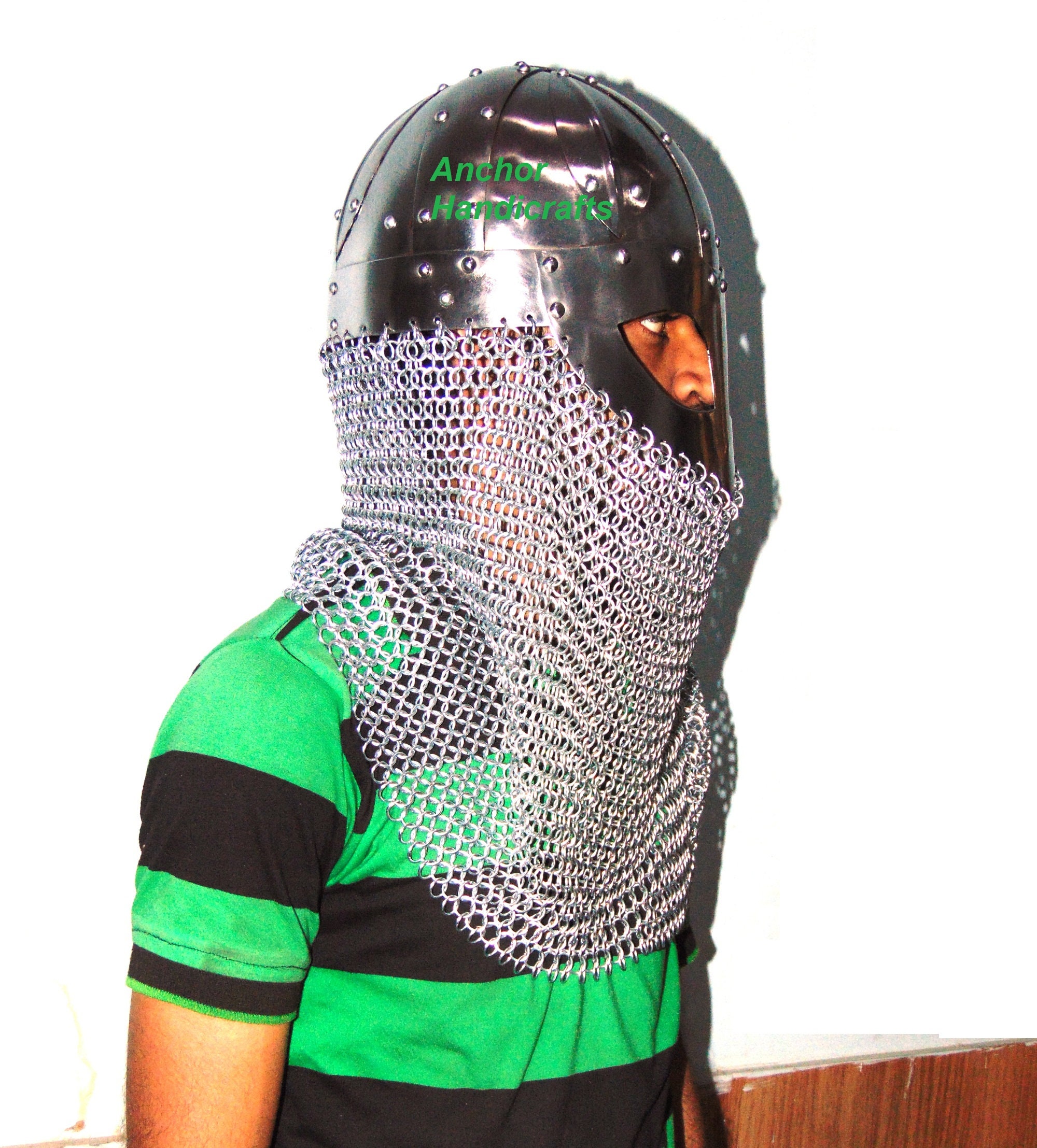 Medieval Collectible Chainmail Viking Armor Helmet 18 Gauge - Etsy