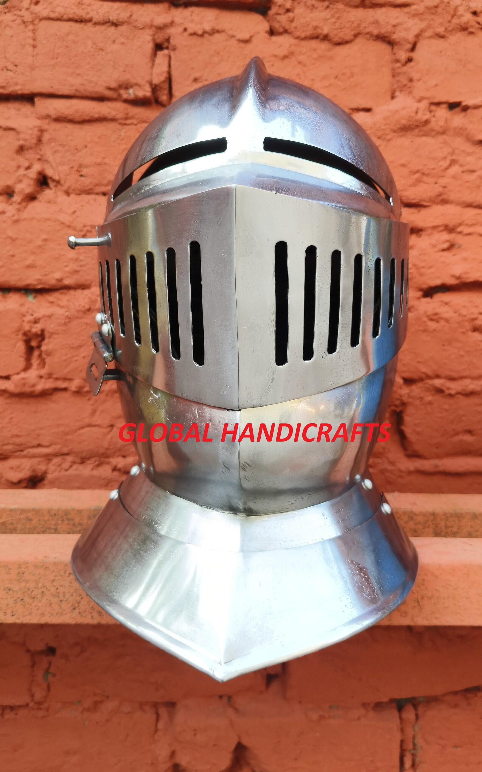 Medieval Knight European Closed Face Burgonet Armour Helmet Halloween ...