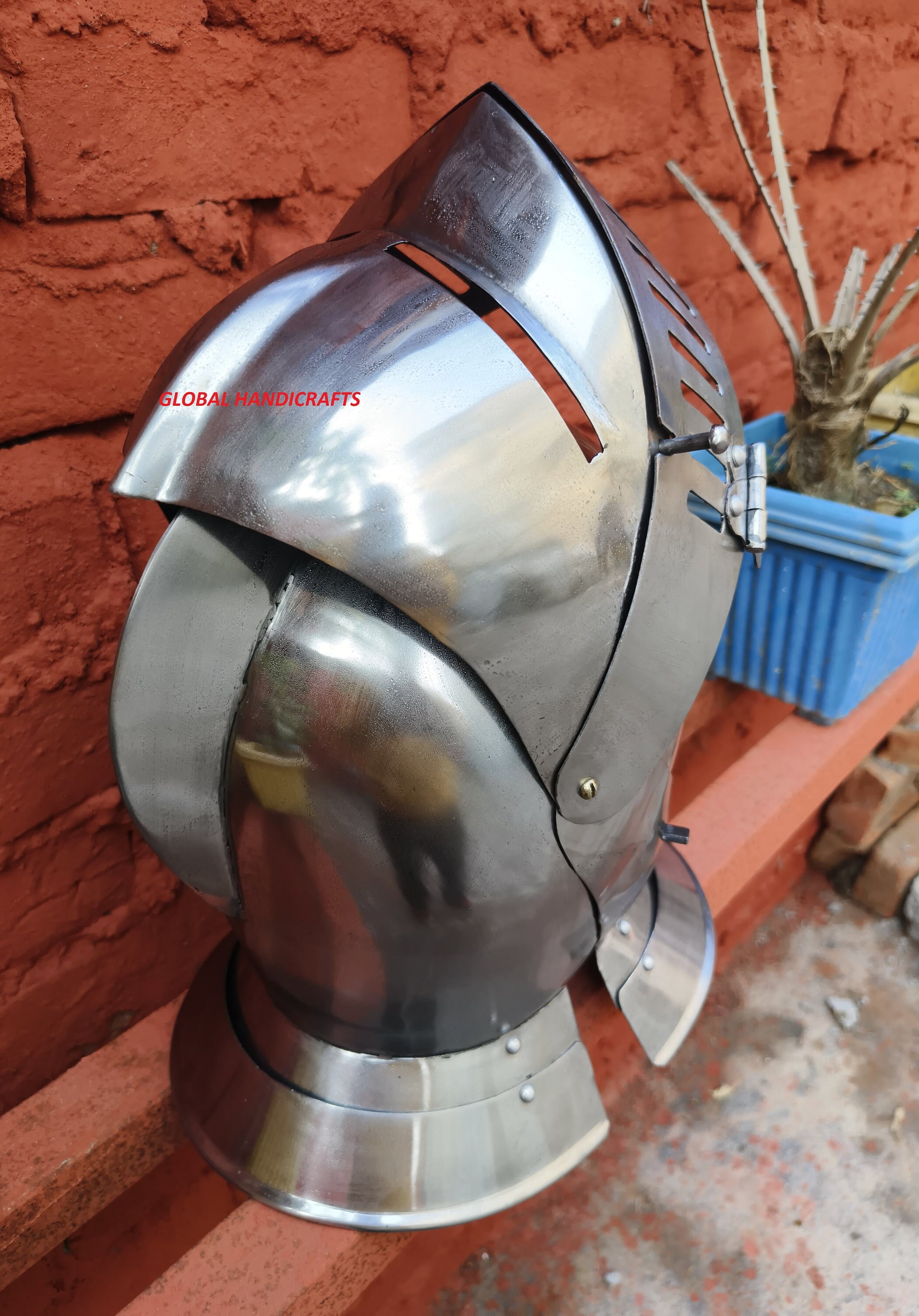 Medieval Knight European Closed Face Burgonet Armour Helmet Halloween ...