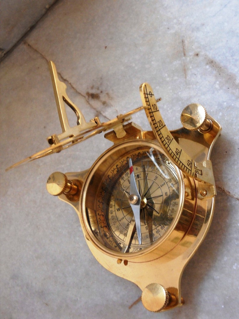 Golden Brass Sundial Compass: Nautical Decor & Gift - 4" - Etsy