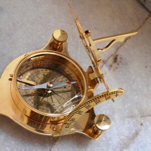 Golden Brass Sundial Compass: Nautical Decor & Gift - 4" - Etsy