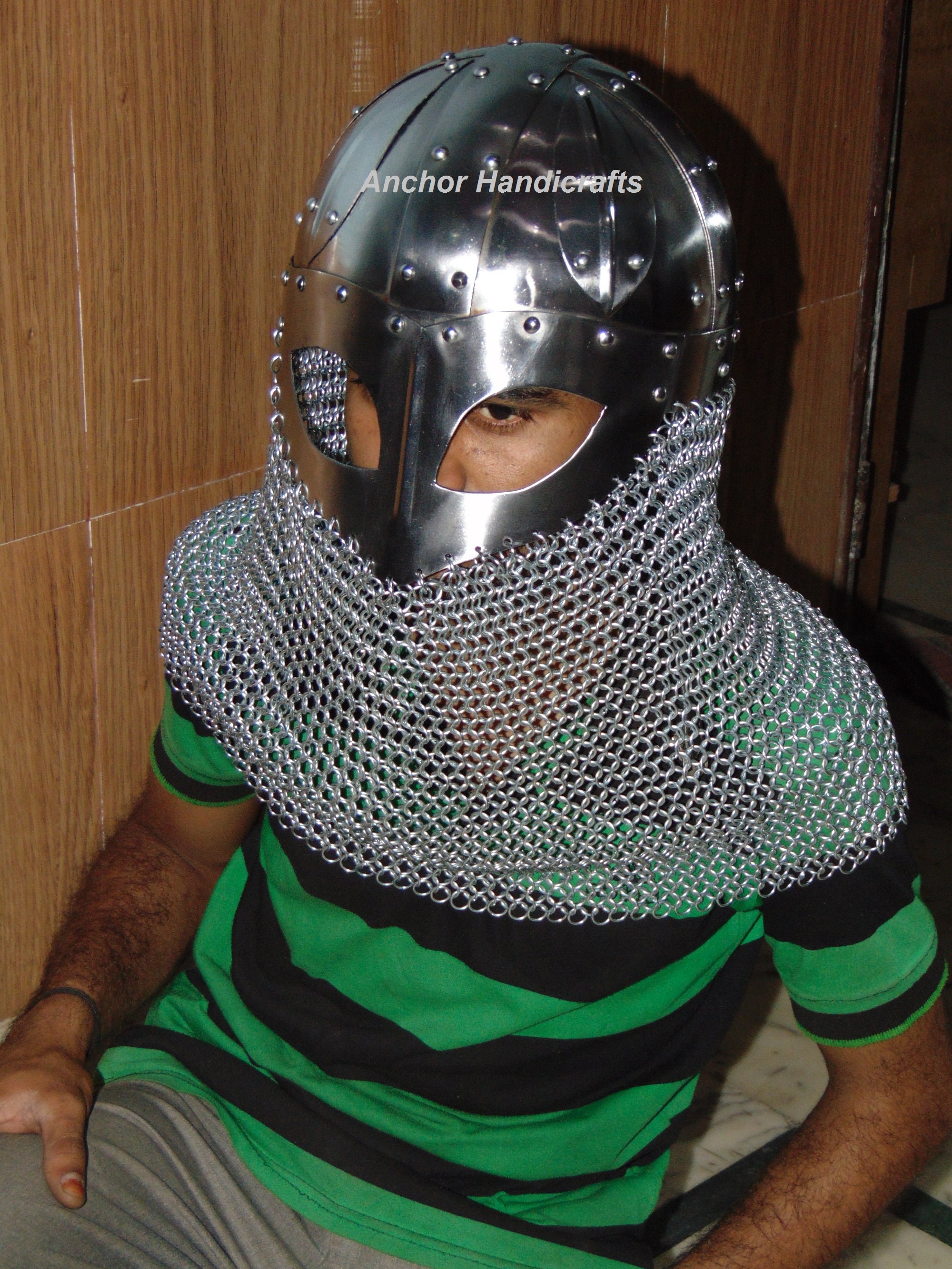 Medieval Collectible Chainmail Viking Armor Helmet 18 Gauge - Etsy