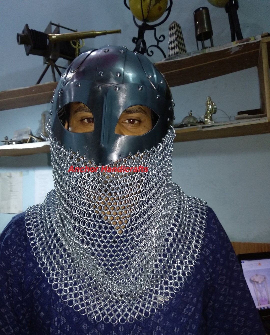 Medieval Collectible Chainmail Viking Armor Helmet 18 Gauge - Etsy